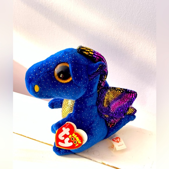 Ty | Toys | Ty Beanie Boos Saffire The Blue And Gold Dragon 6 Plush ...